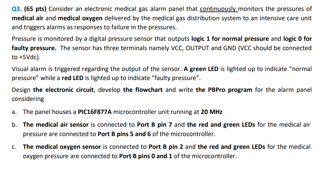 Solved Q3. (65 ﻿pts) ﻿Consider an electronic medical gas | Chegg.com