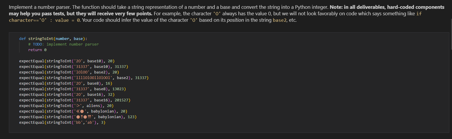 Solved Implement a number parser. The function should take a | Chegg.com
