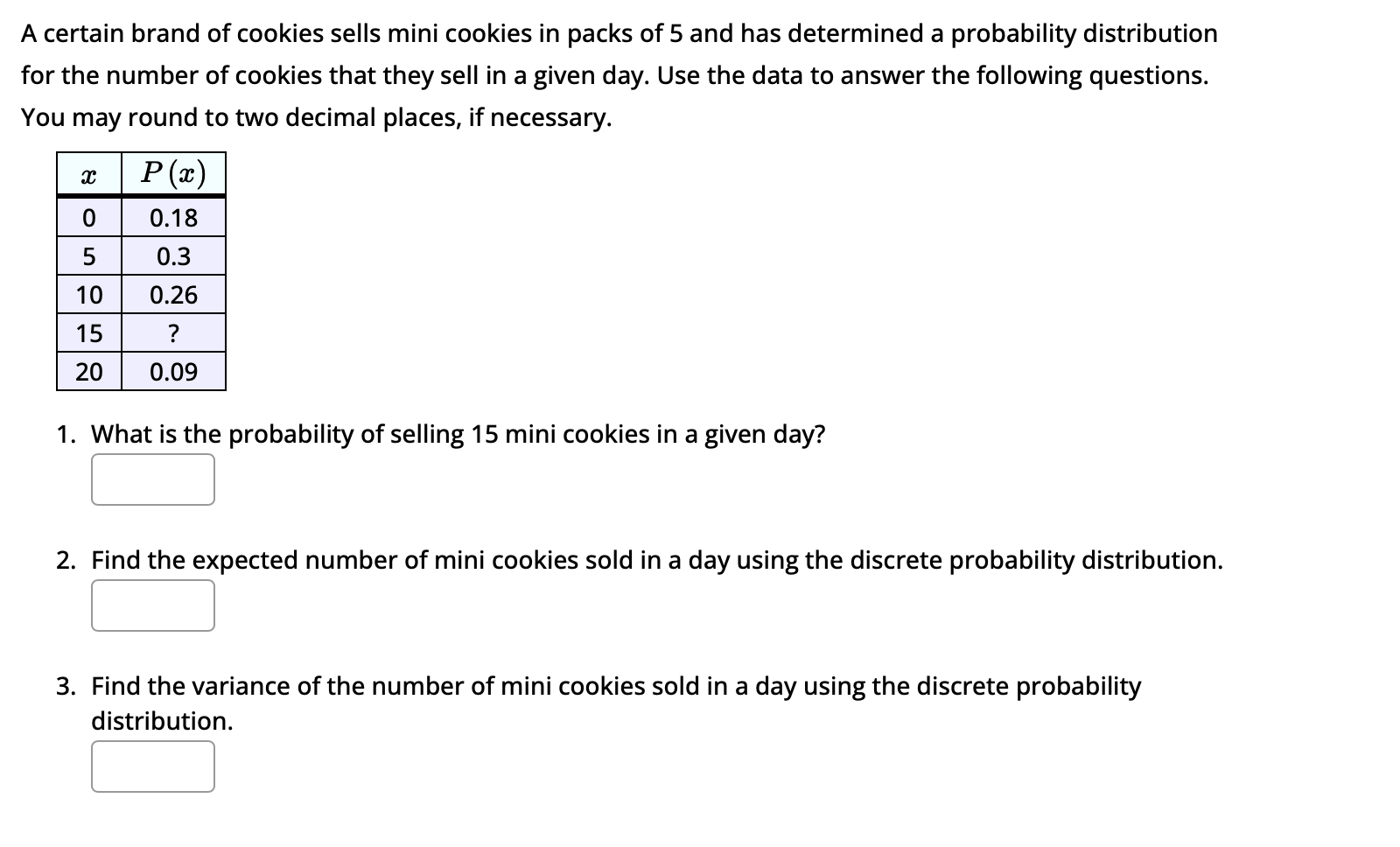 Solved A certain brand of cookies sells mini cookies in | Chegg.com