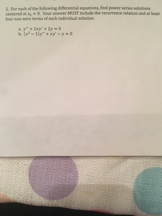 Solved 2. For each of the following differential equations, | Chegg.com