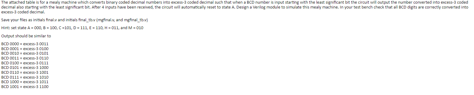 Solved The attached table is for a mealy machine which | Chegg.com