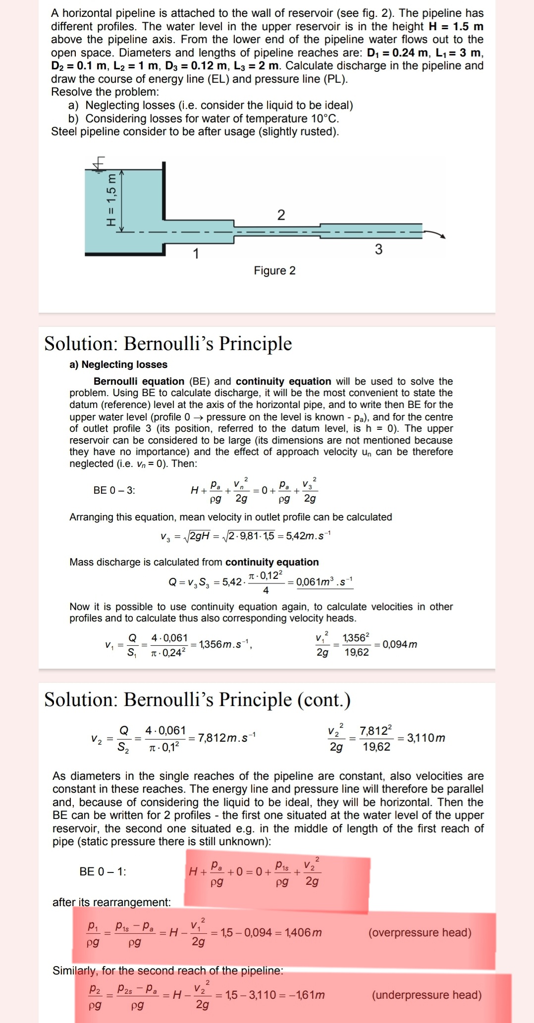 Solved A horizontal pipeline is attached to the wall of | Chegg.com