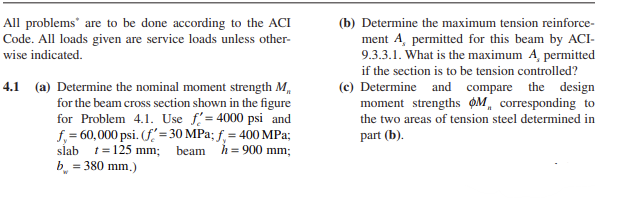 Solved All problems" are to be done according to the ACI (b) | Chegg.com