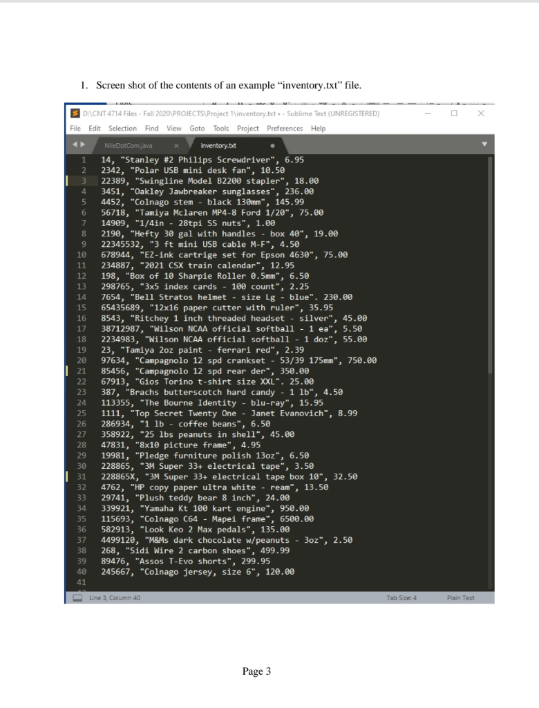 CNT 4714 – Project 1 – Fall 2020 Title: "Program | Chegg.com