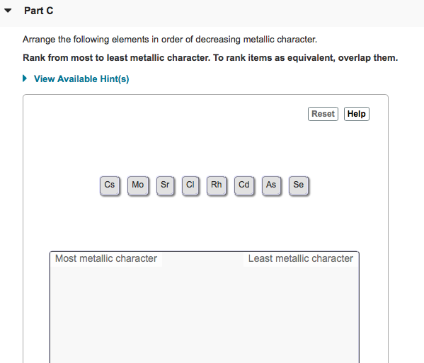 Solved Arrange The Following Elements In Order Of Decreasing