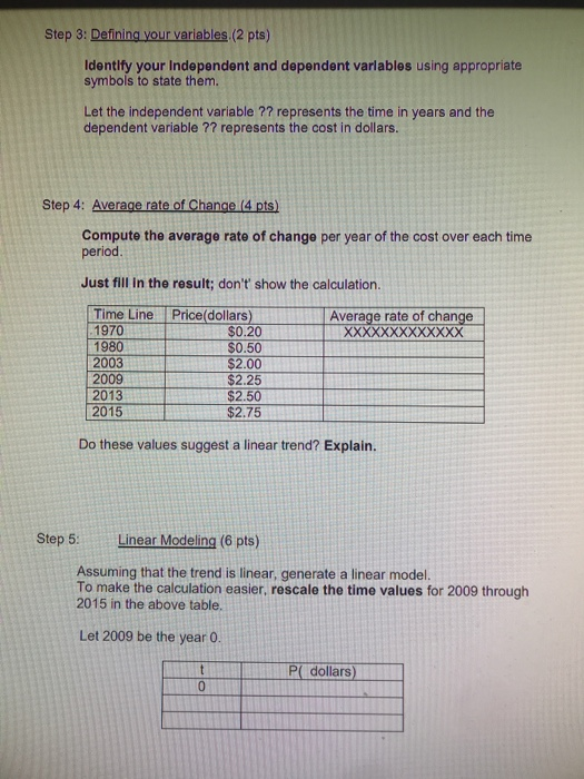 Solved Step 3: Deining your variables (2 pts) Identify your | Chegg.com