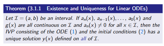 Solved Theorem (3.1.1 ﻿Existence and Uniqueness for Linear | Chegg.com