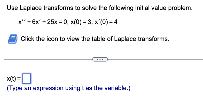 Solved Use Laplace transforms to solve the following initial | Chegg.com