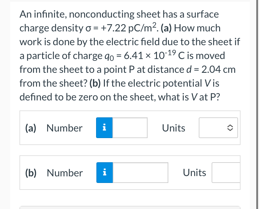 Solved An infinite, nonconducting sheet has a surfacecharge | Chegg.com