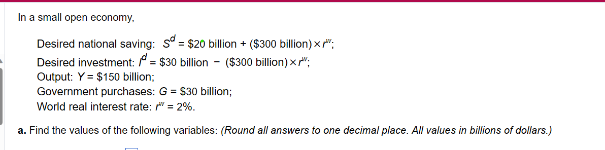 Solved In a small open economy,Desired national saving: | Chegg.com