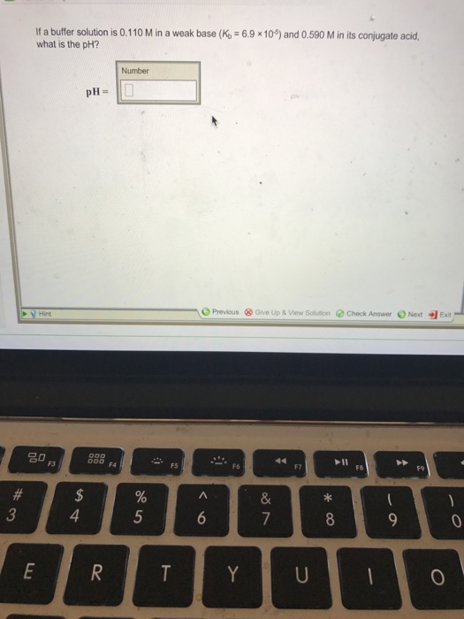 Solved If a buffer solution is 0.110 Min a weak base (K_b = | Chegg.com