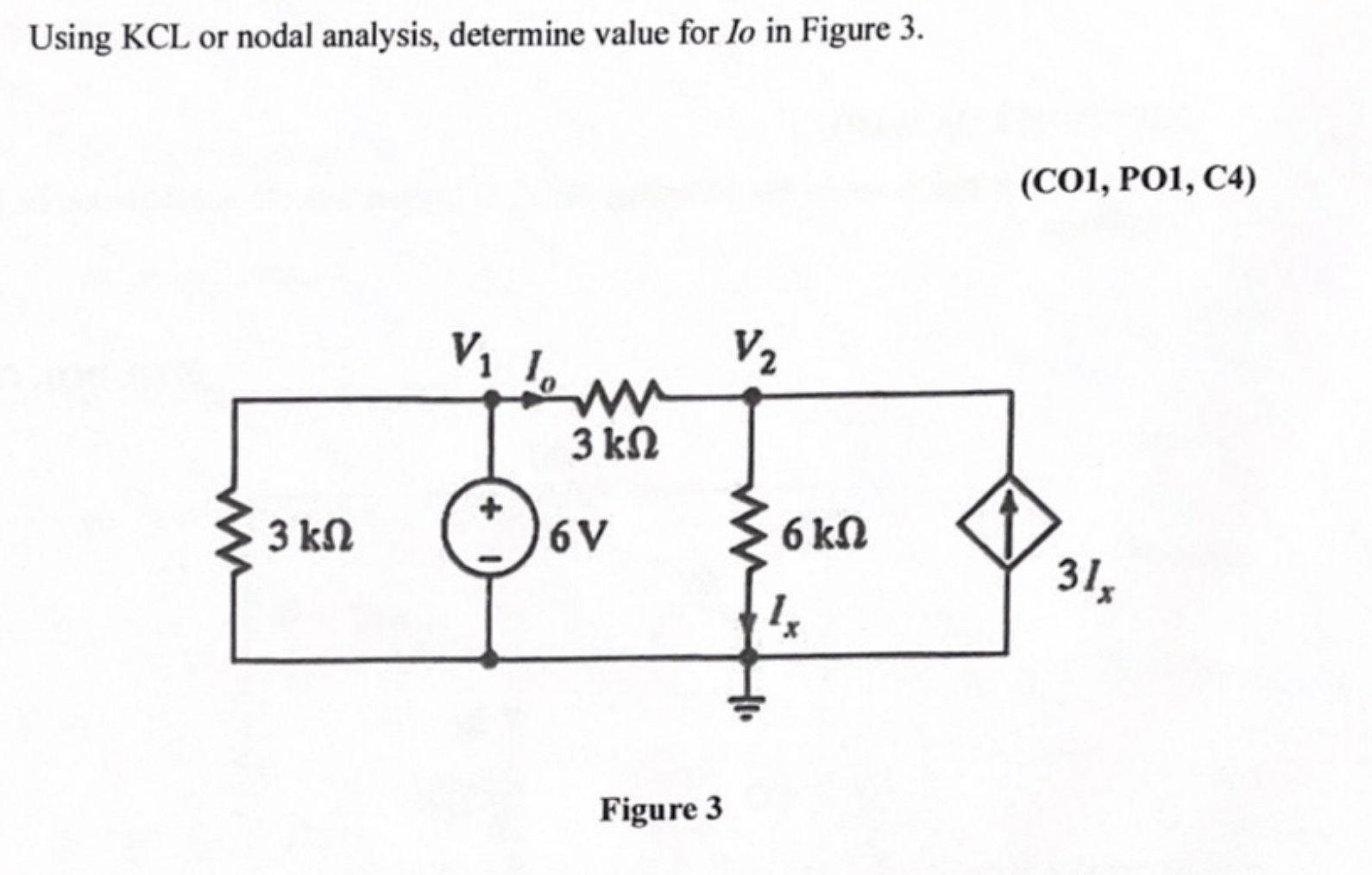 Solved Using KCL or nodal analysis, determine value for Io | Chegg.com