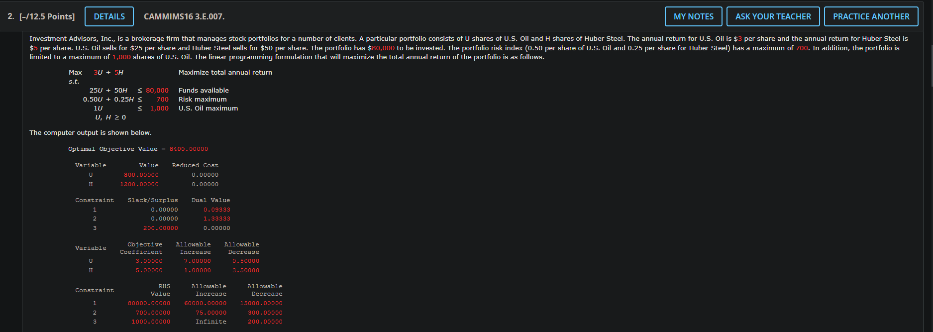 (a) What is the optimal solution, and what is the | Chegg.com