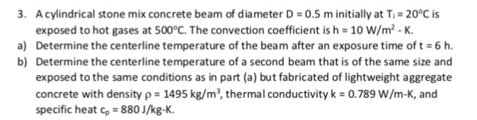 Solved A cylindrical stone mix concrete beam of diameter D = | Chegg.com