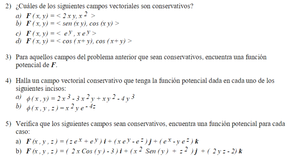 Solved 2) ¿Cuáles de los siguientes campos vectoriales son | Chegg.com