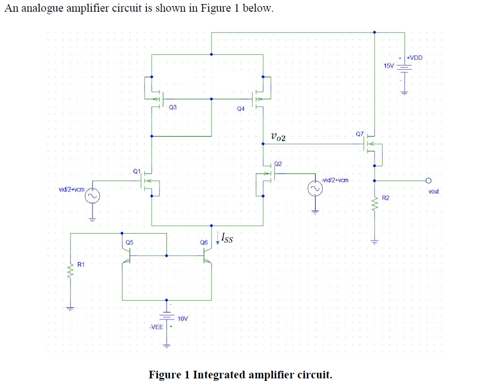 Solved An analogue amplifier circuit is shown in Figure 1 | Chegg.com