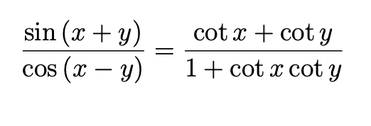 Solved Verify the identity. sin (1+y) cos (x - y) cot x + | Chegg.com