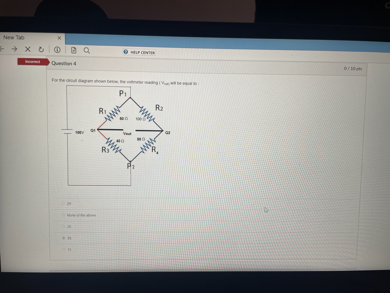 Solved For the circuit diagram shown below, the voltmeter | Chegg.com