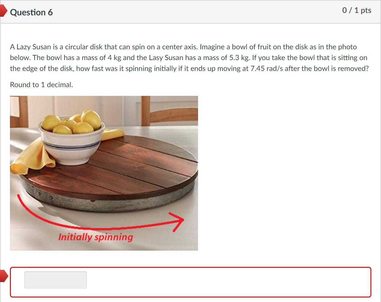 Solved A Lazy Susan is a circular disk that can spin on a | Chegg.com