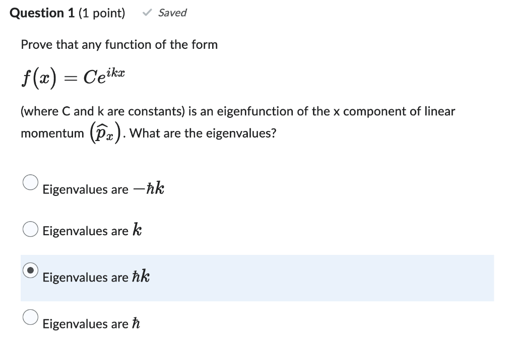 Solved Prove that any function of the form f(x)=Ceikx (where | Chegg.com