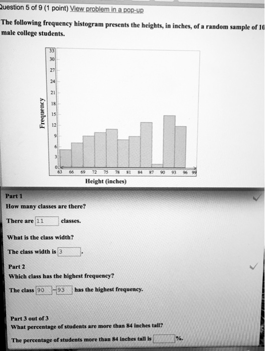 Solved Question 5 of 9 (1 point) View problem in a pop-up | Chegg.com