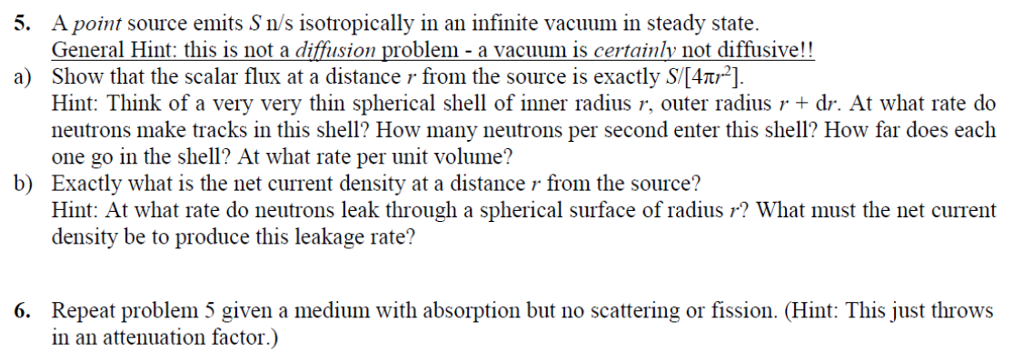 Solved 5. A point source emits S n/s isotropically in an | Chegg.com