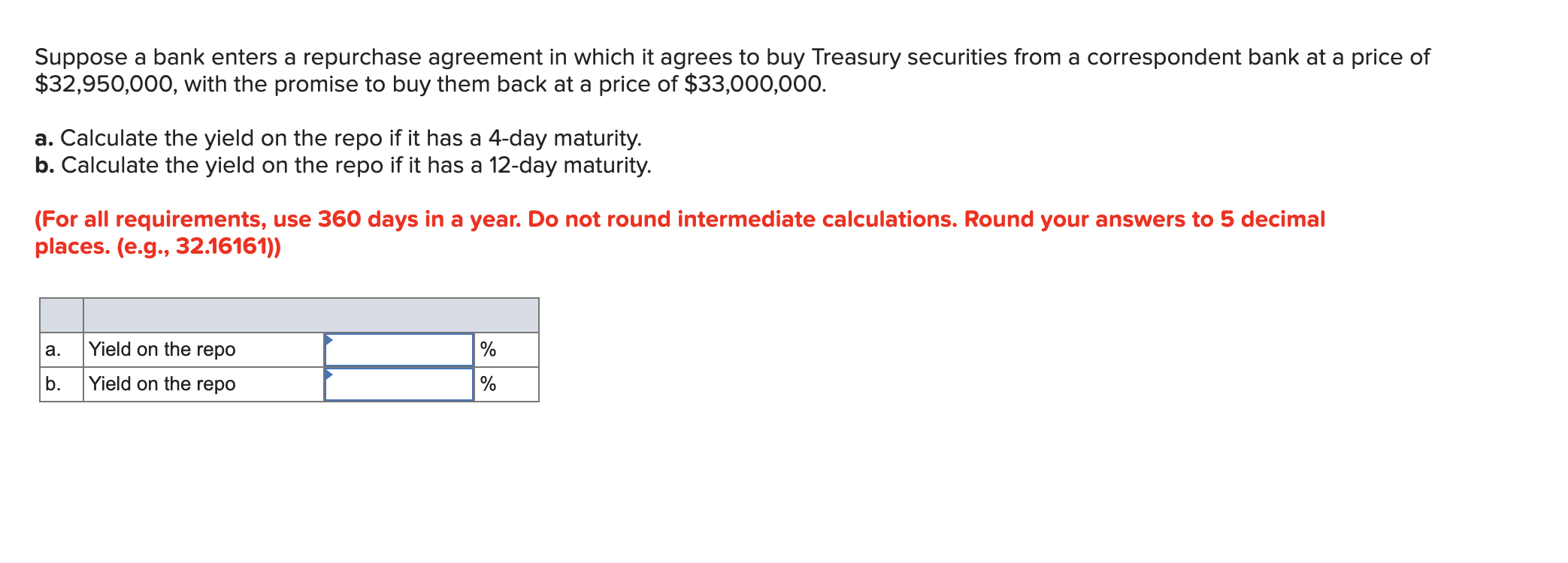 Solved Suppose a bank enters a repurchase agreement in which | Chegg.com