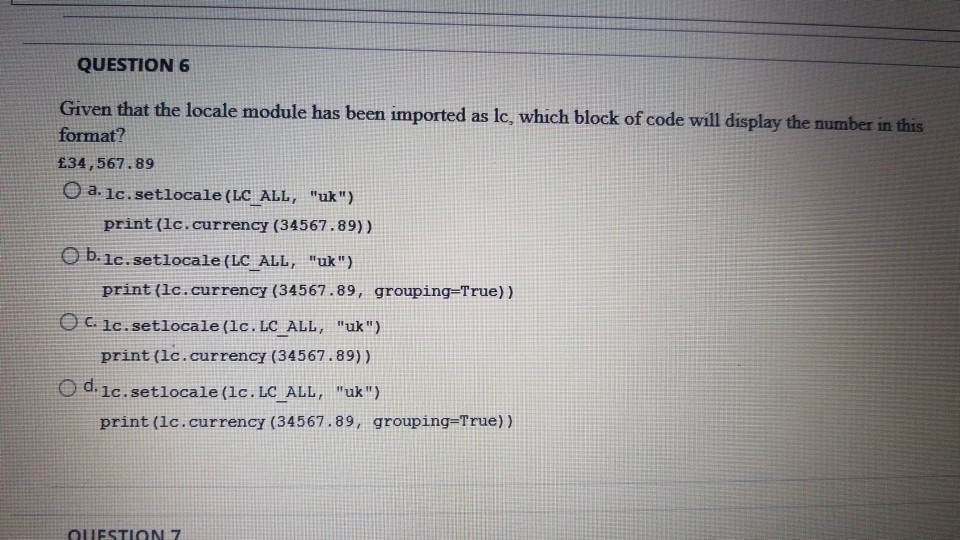 Solved QUESTION 1 If you import two modules into the global | Chegg.com
