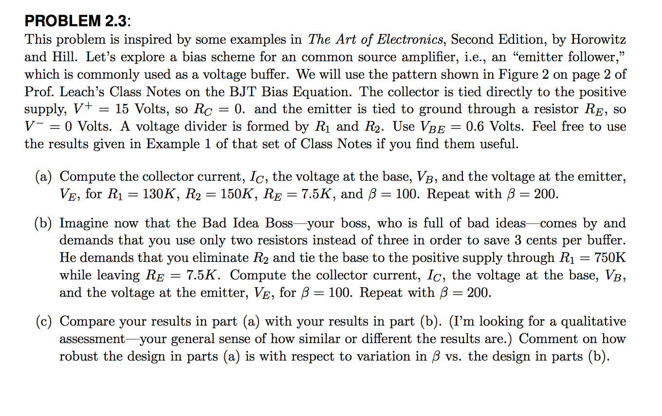 Solved PROBLEM 2.3: This problem is inspired by some | Chegg.com