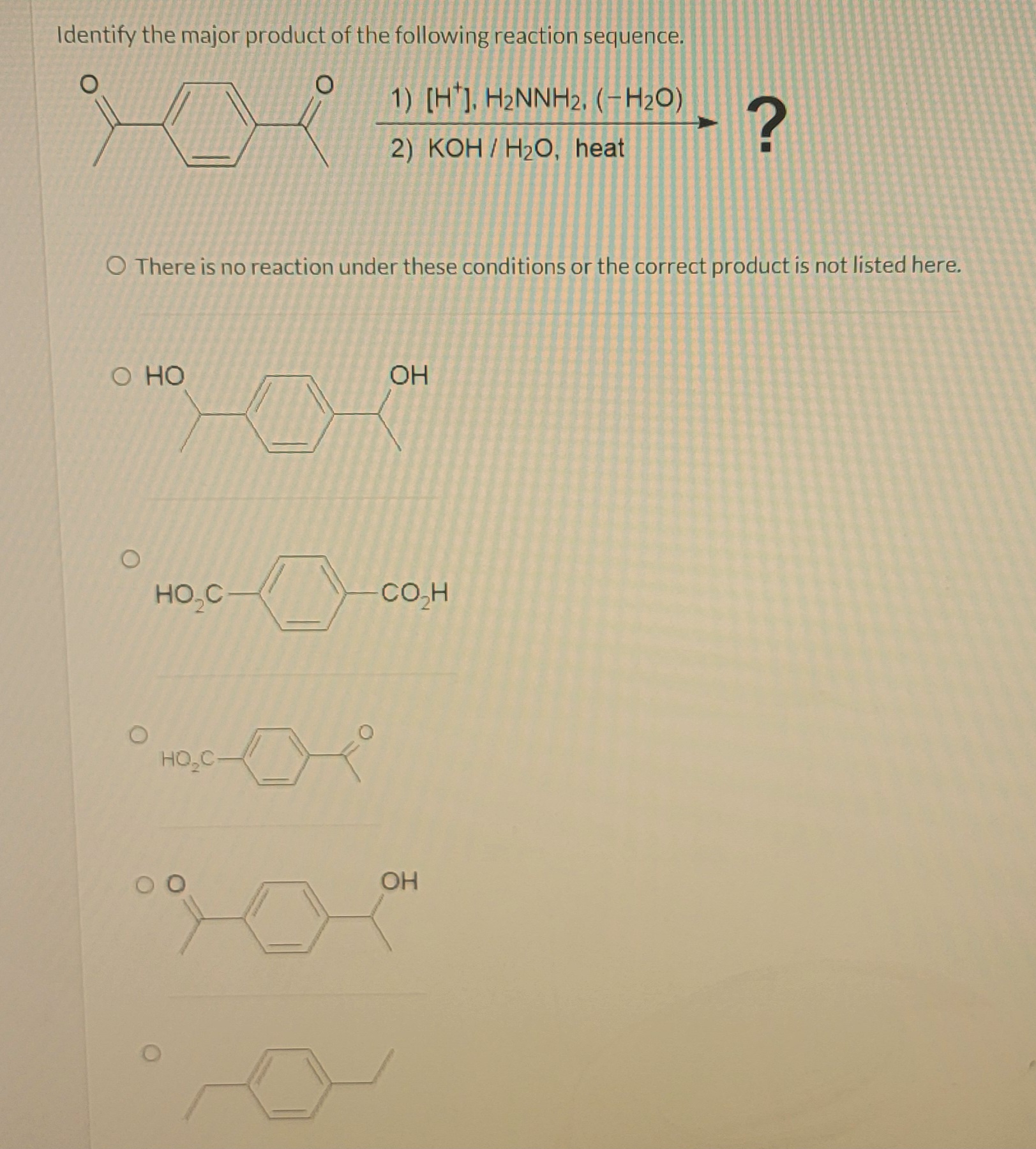 Solved Identify the major product of the following reaction | Chegg.com