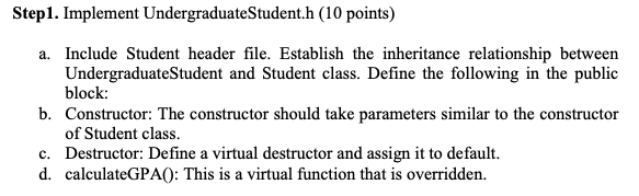 Student Inheritance Hierarchy The following figure | Chegg.com