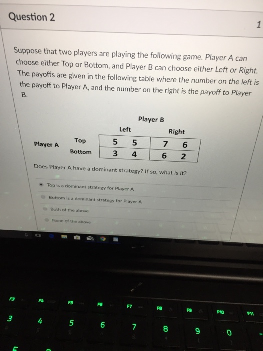 Solved Question 2 Suppose that two players are playing the | Chegg.com