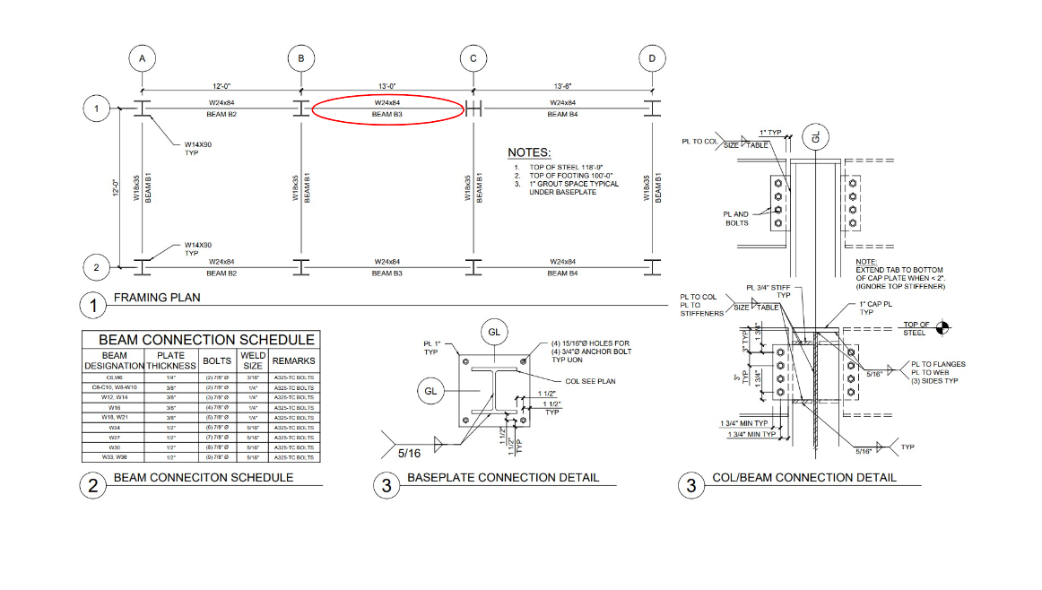 B D 12-0 13-0 13-8" W2484 BEAM B2 -T W24x84 BEAMBS HE | Chegg.com