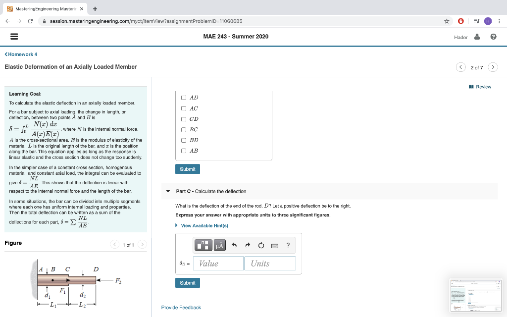 Solved: The Circular Rod Shown (Figure 1) Has Dimensions D... | Chegg.com