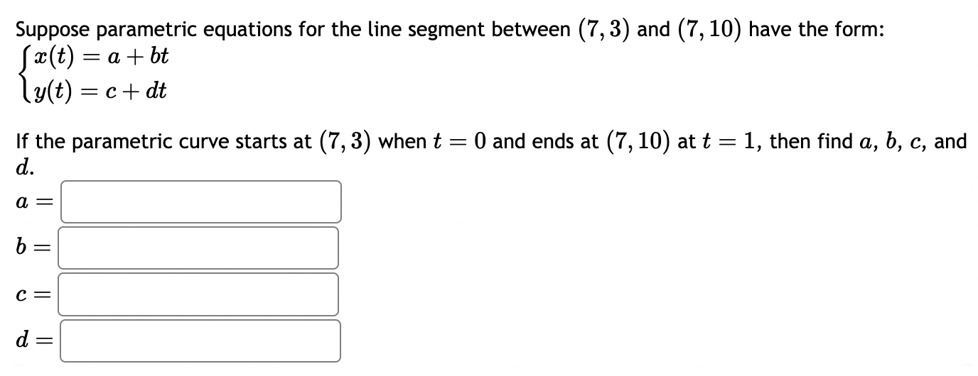 Solved Suppose parametric equations for the line segment | Chegg.com
