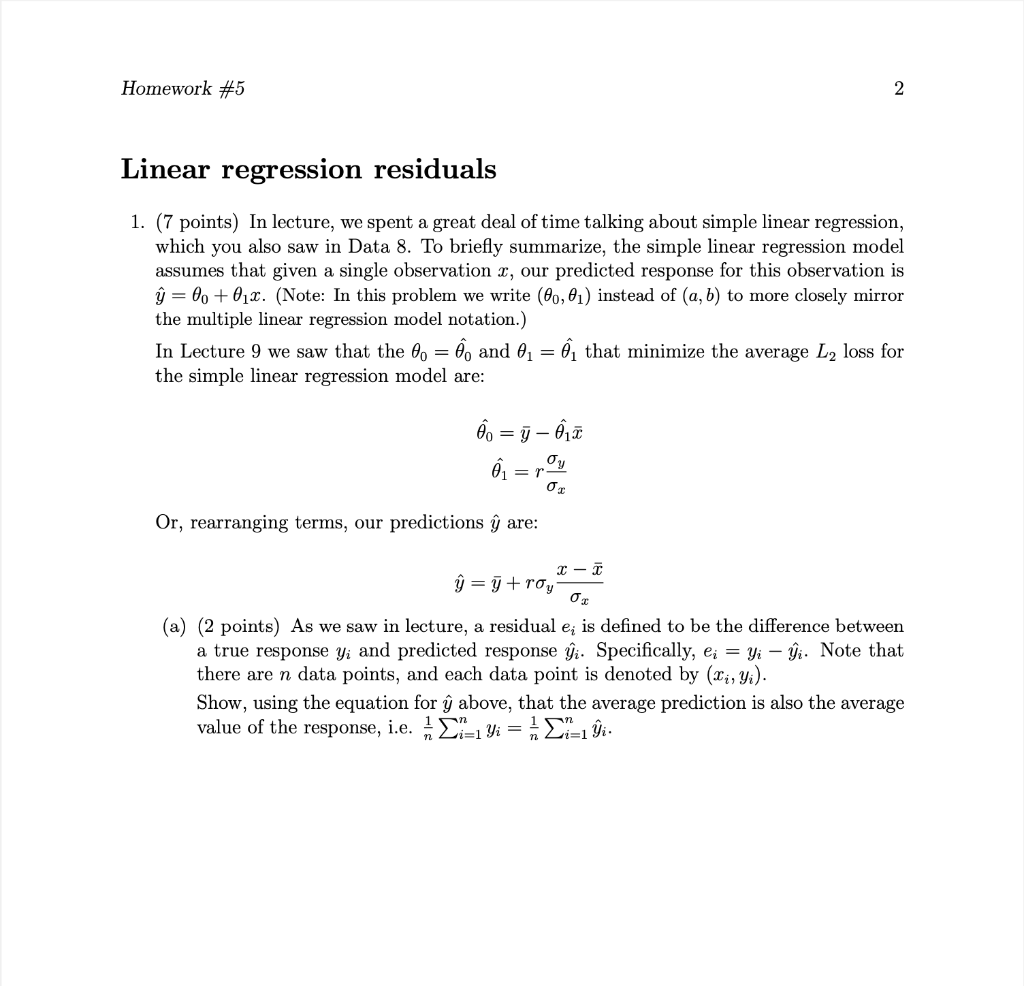 Solved 1. (7 points) In lecture, we spent a great deal of | Chegg.com
