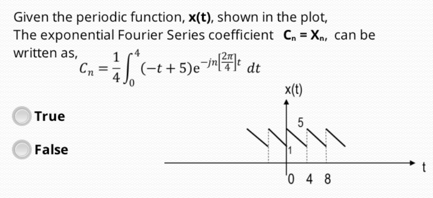 Solved Given the periodic function, x(t), shown in the plot, | Chegg.com
