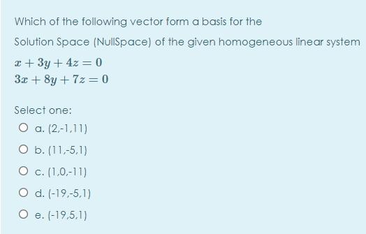 Solved Which of the following vector form a basis for the | Chegg.com