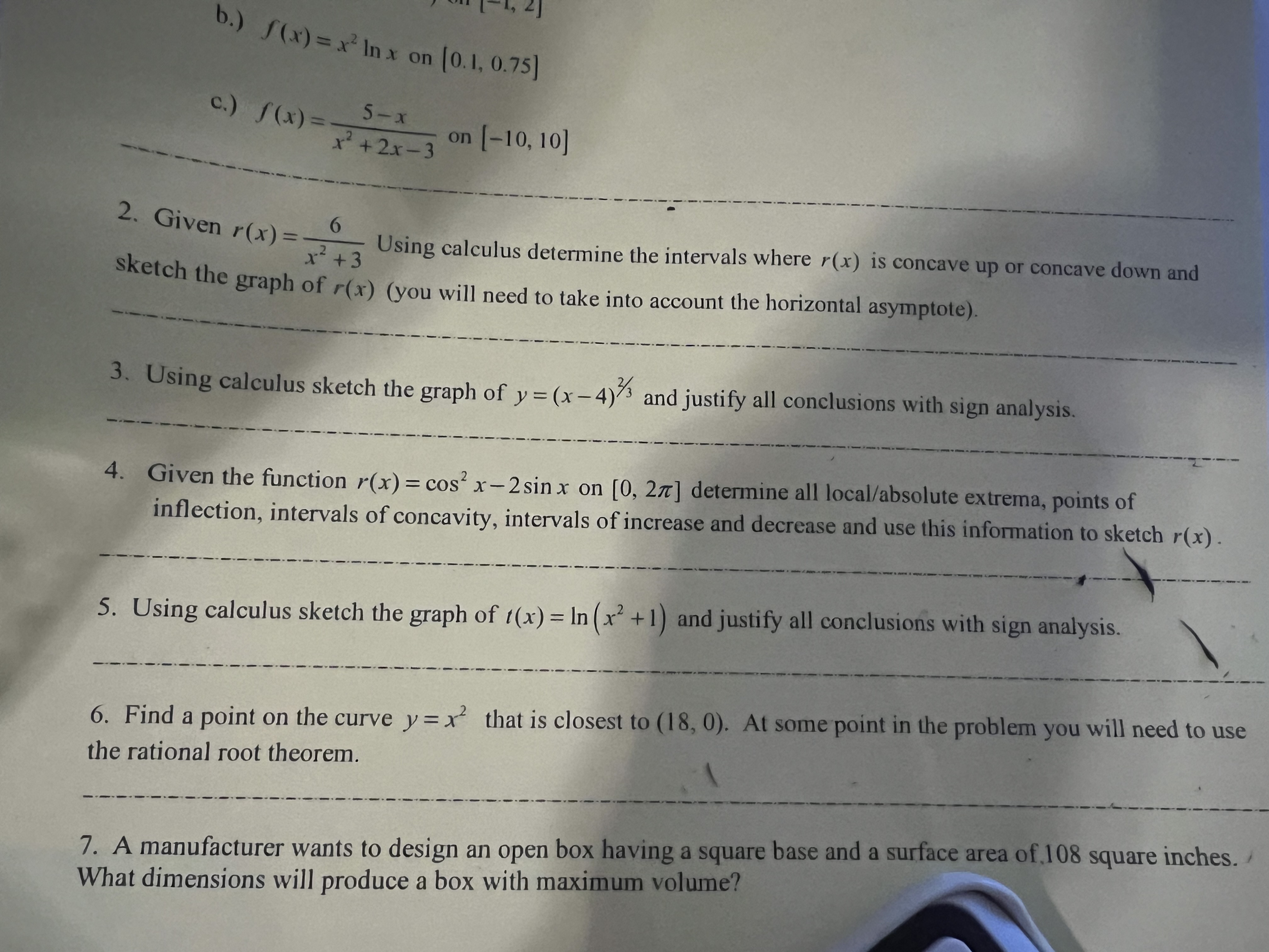 Solved Solve all the questions ASAPb.) f(x)=x2lnx ﻿on | Chegg.com