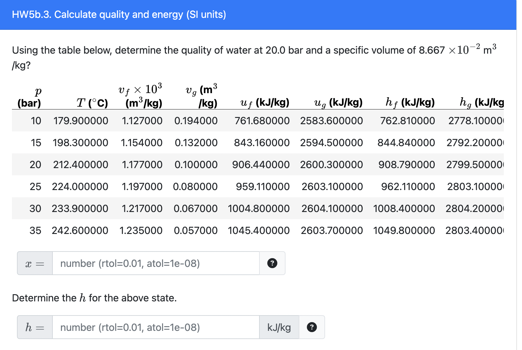 Solved Using the table below, determine the quality of water | Chegg.com