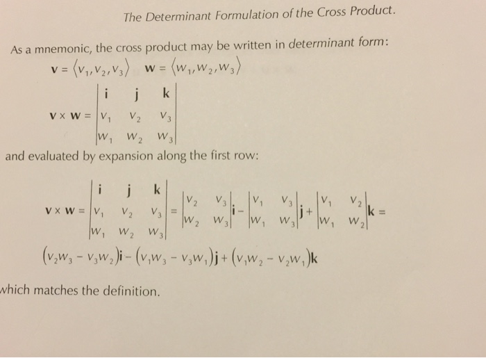 Solved The Determinant Formulation of the Cross Product. a | Chegg.com