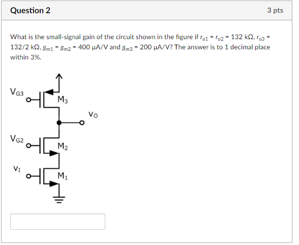 Solved What is the small-signal gain of the circuit shown in | Chegg.com