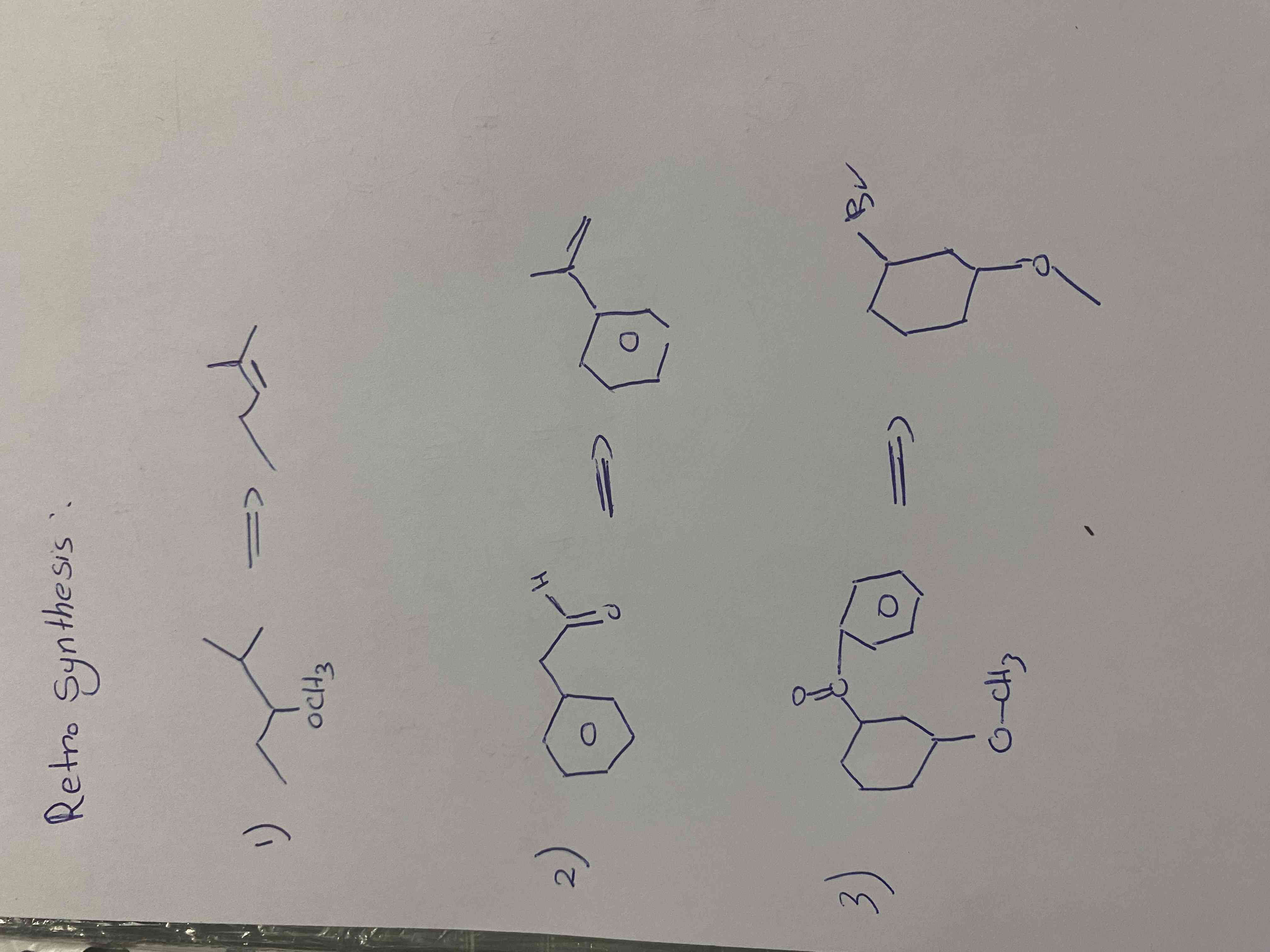 Solved Retro Synthesis: 1) 2) 3) | Chegg.com