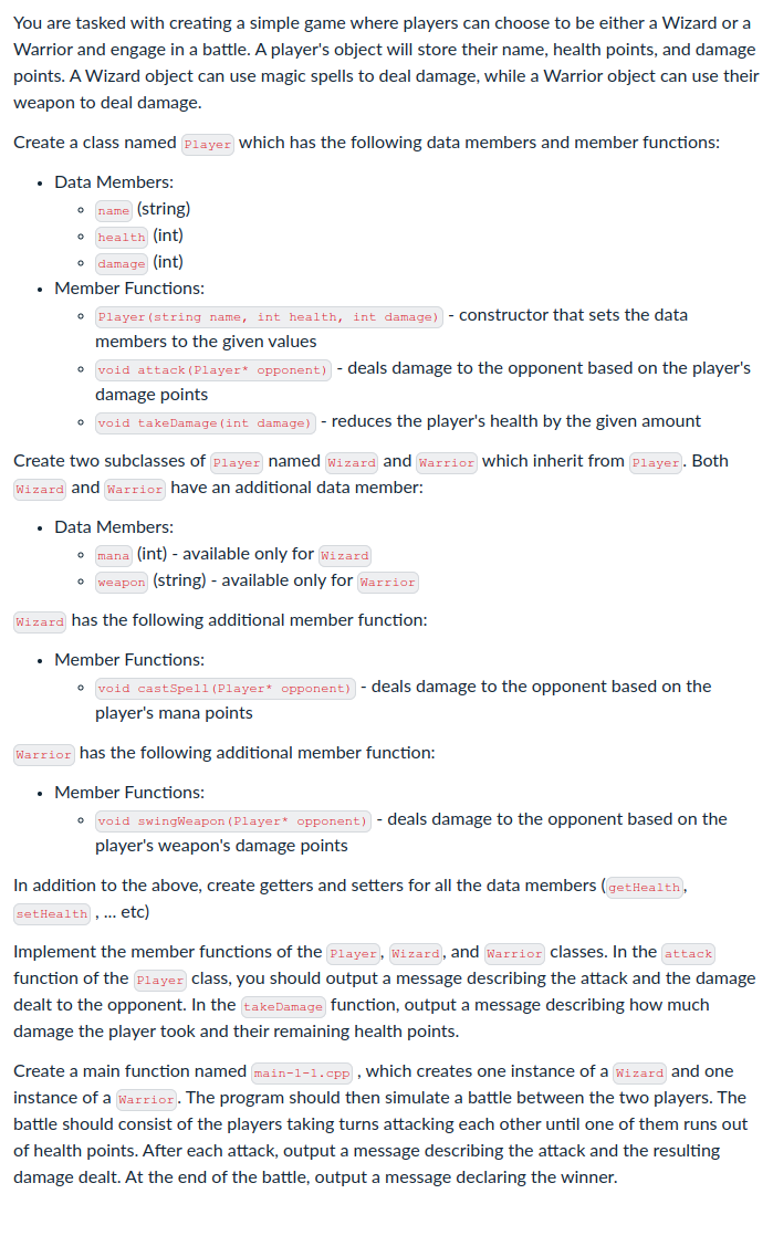 Solved Make File As Main 1 1 Cpp Player H Player Cpp