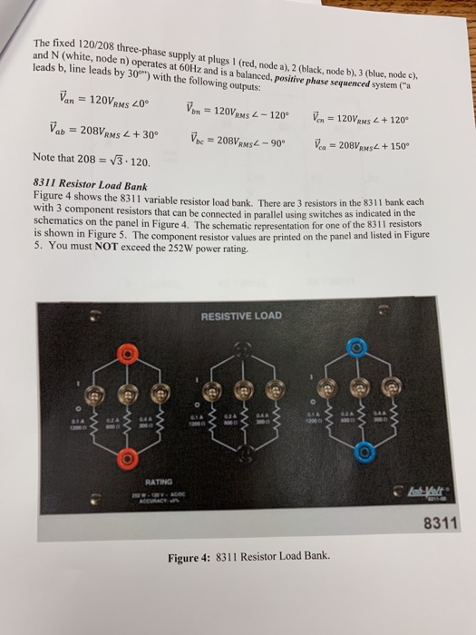 Solved The fixed 120/208 three-phase supply at plugs 1 | Chegg.com