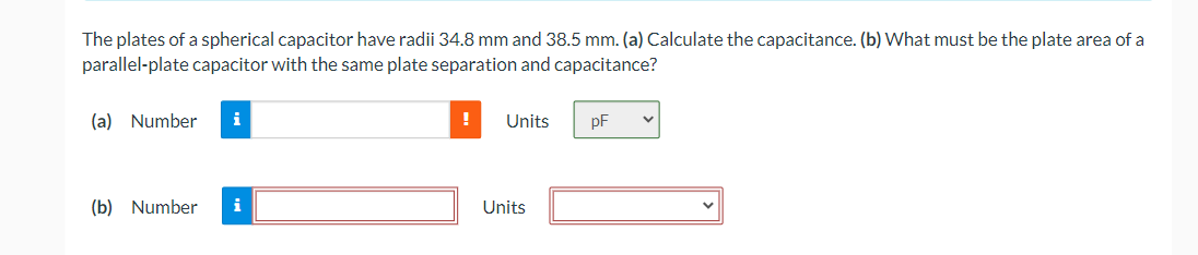 Solved units for part a in pF and units in part b are | Chegg.com