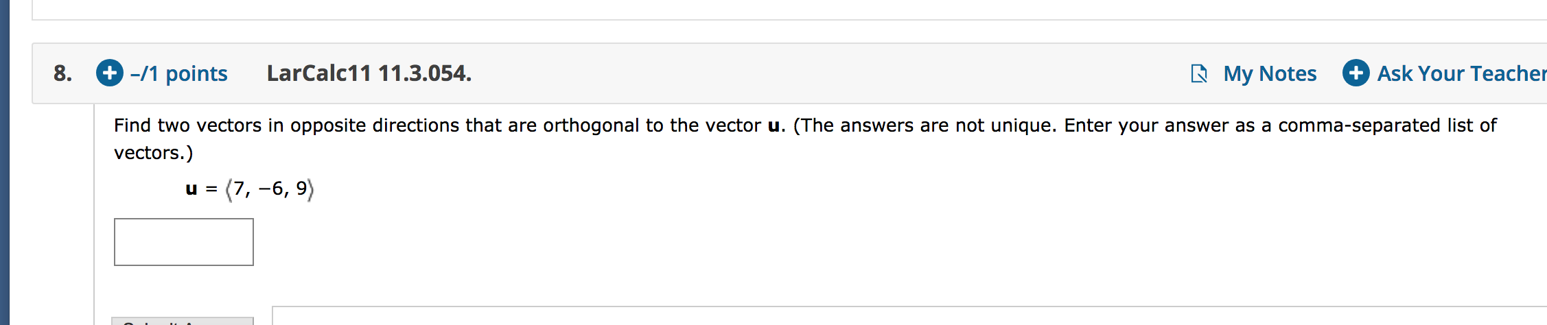 Solved + -/1 points LarCalc11 11.3.054 8 Ask Your Teacher My | Chegg.com