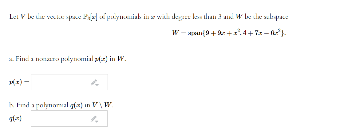 Solved Let V be the vector space P32) of polynomials in x | Chegg.com