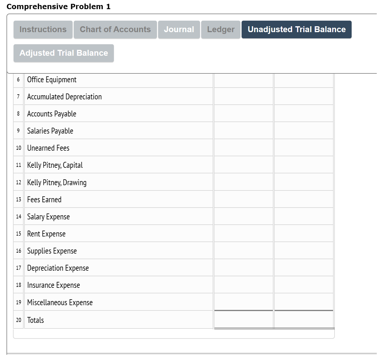 Solved Comprehensive Problem 1 Instructions Chart of | Chegg.com