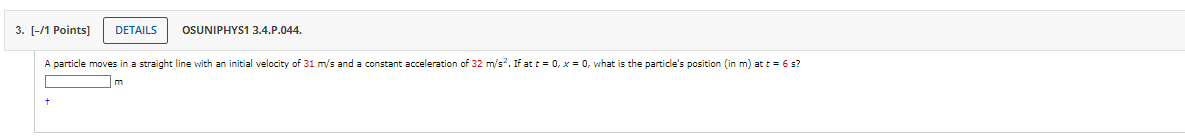 Solved A particle moves in a straight line with an initial | Chegg.com